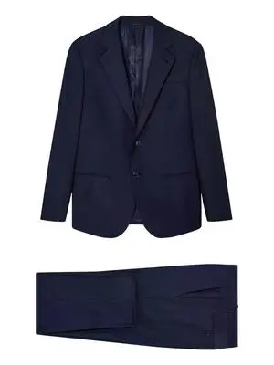Giorgio Armani Virgin Wool Single-breasted Suit - Blue