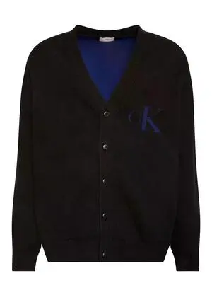 Calvin Klein Logo-embellished Cardigan - Black