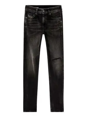 DIESEL Sleenker 09n19 Ripped Jeans - Black