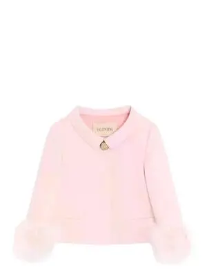 Valentino Garavani Feather-trim Jacket - Pink