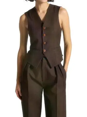 Manière De Voir Christine Cinch Tailored Waistcoat - Brown