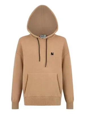 MSGM Logo-detail Hooded Sweater - Neutrals