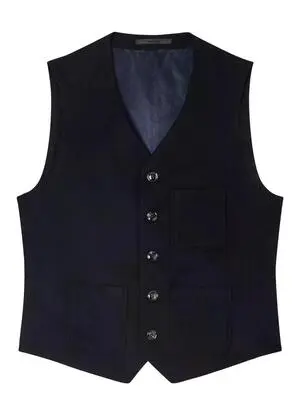 Giorgio Armani V-neck Button-up Waistcoat - Blue