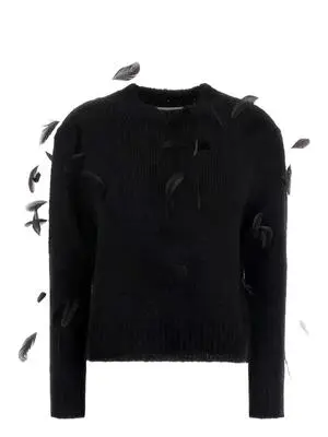 JIL SANDER Feather-detail Sweater - Black