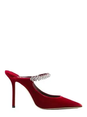 JIMMY CHOO Bing 100 Crystal-embellished Mules - Red