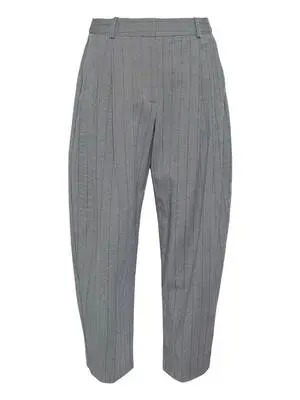 Stella McCartney Pinstripe Pleated Trousers - Grey