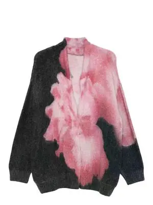 Alberta Ferretti Floral Knit Cardigan - Pink