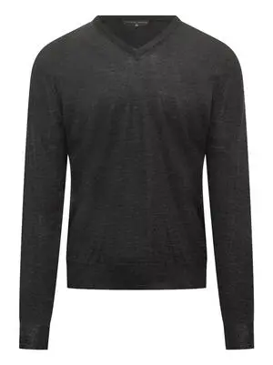 FILIPPO DE LAURENTIIS V-neck Long Sleeve Sweater - Grey
