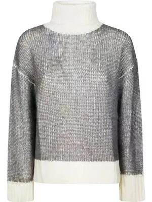 SUN 68 Two-toned Roll-neck Sweater - Grey