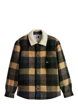 Tommy Hilfiger Check Sherpa Collar Jacket - Black