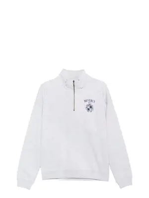 SPORTY & RICH Quarter-zip Printed Sweatshirt - Grey