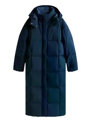 Tommy Hilfiger Hooded Longline Puffer Coat - Blue
