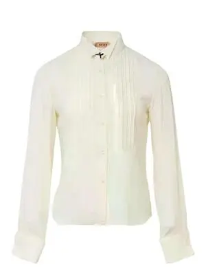 N°21 Pintucks Long-sleeve Shirt - Neutrals