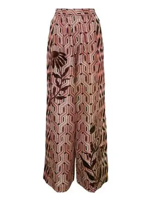 Biyan Printed Elasticated-waist Trousers - Pink