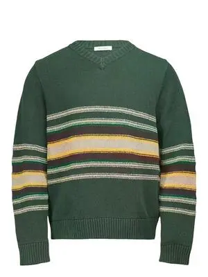 CRAIG GREEN Striped V-neck Sweater - Green