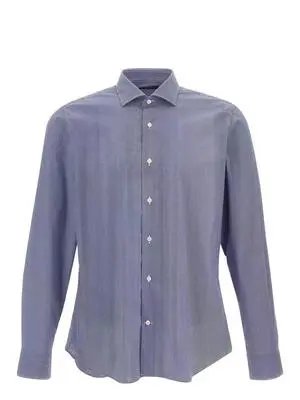 MARCHESANI Striped Buttoned Shirt - Blue