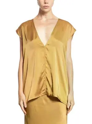 Rick Owens Porterville Dylan V-neck Top - Gold