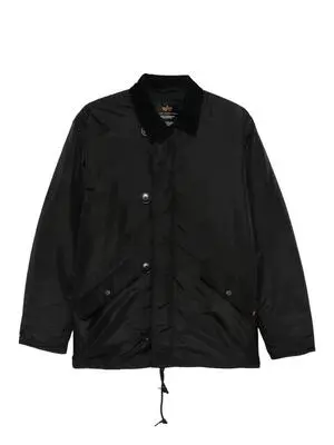 Alpha Industries Ecw 1978 Corduroy-collar Impermeable Jacket - Black