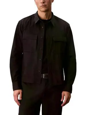 Calvin Klein Pocket Long-sleeved Shirt - Black