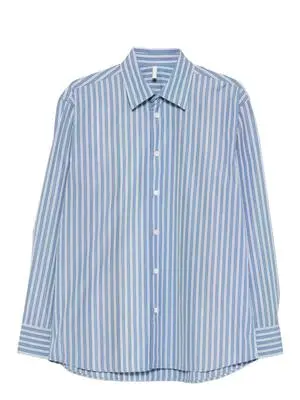 SUNFLOWER Striped Buttoned Shirt - Blue