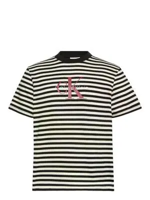 Calvin Klein Striped Logo T-shirt - White