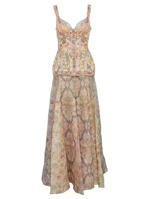 Zimmermann Rebellion Corded Maxi Dress Neutrals