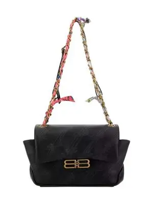 Balenciaga Printed Leather Darling Shoulder Bag Black