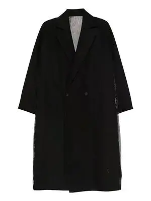 QUETSCHE Double-breasted Coat - Black