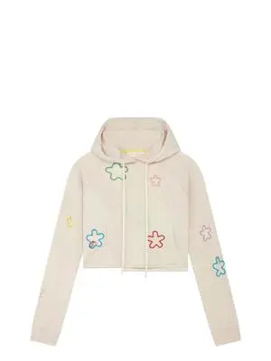 Mira Mikati Flower-embellished Hoodie - Neutrals
