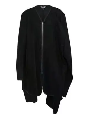 BLACK COMME DES GARÇONS Zip-up Wool Cape - Black