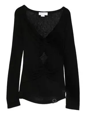 Stella McCartney V-neck Long-sleeve T-shirt - Black
