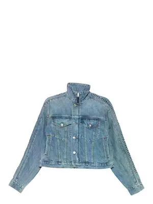 Alexander Wang Logo-embossed Denim Jacket - Blue