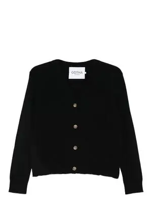 GOTHA Button-fastening Cardigan - Black