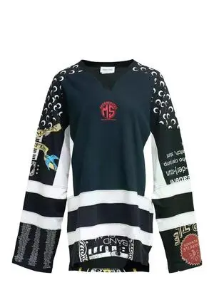 MARINE SERRE Paneled Long-sleeve Top - Black
