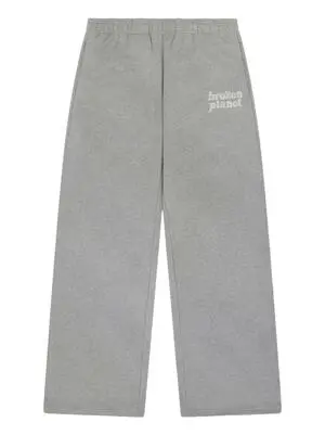 BROKEN PLANET Logo-lettering Elastic-waist Track Pants - Grey