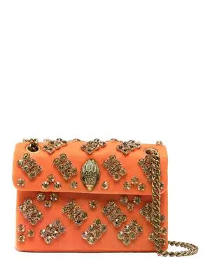 Kurt Geiger Kensington Velvet Shoulder Bag - Orange