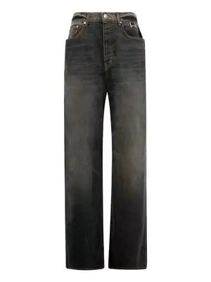 Rhude Whiskering-effect Jeans - Grey