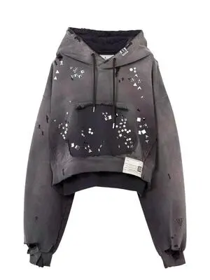 Mihara Yasuhiro Rhinestone-embellished Hoodie - Black