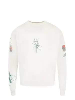 SAINT MXXXXXX Long-sleeve Sweatshirt With Graphic Print - White