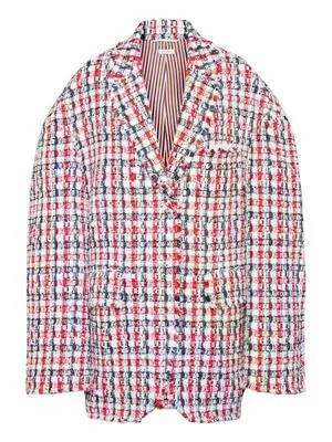 Thom Browne Gingham-check Tweed Jacket - Red