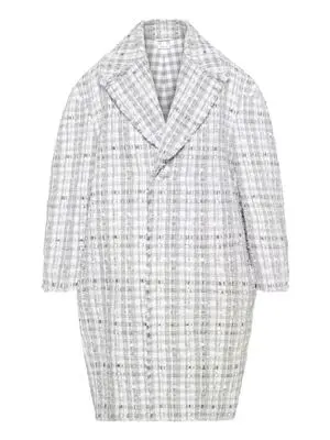 Thom Browne Gingham-check Tweed Double-breasted Coat - Grey