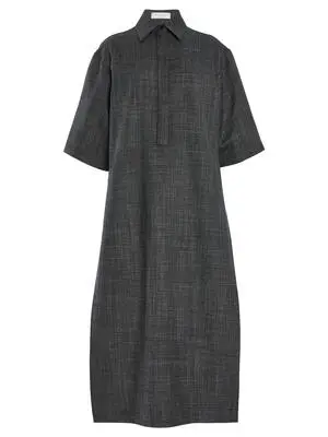 Michael Kors Wool-silk Jaspe Midi Tunic Dress - Grey