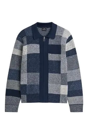 Paul Smith Patchwork Knit Cardigan - Blue