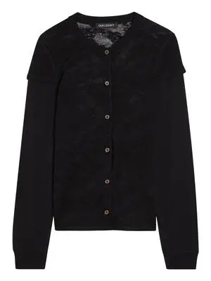 Our Legacy Heat Floral-jacquard Merino Wool Top - Black