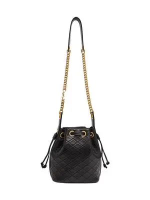 Saint Laurent Bo Chain Quilted Leather Bucket Bag - Black