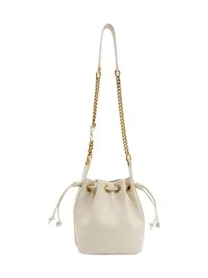Saint Laurent Bo Chain Quilted Leather Bucket Bag - Ivory