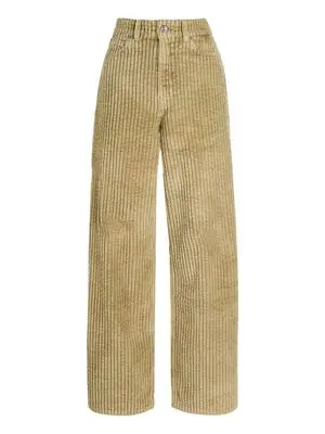 Our Legacy Full Cut Distressed Terry-corduroy Trousers - Beige