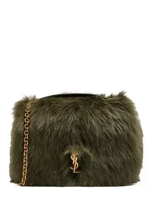 Saint Laurent Jamie 4.3 Mini Shearling Shoulder Bag Olive