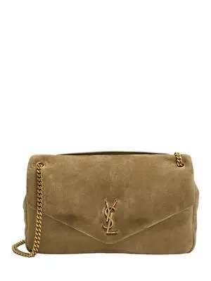 Saint Laurent Calypso Large Padded Suede Shoulder Bag - Brown