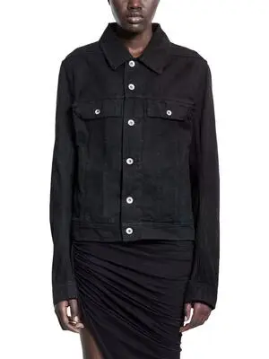 Rick Owens Hollywood Chest-pockets Denim Jacket - Black
